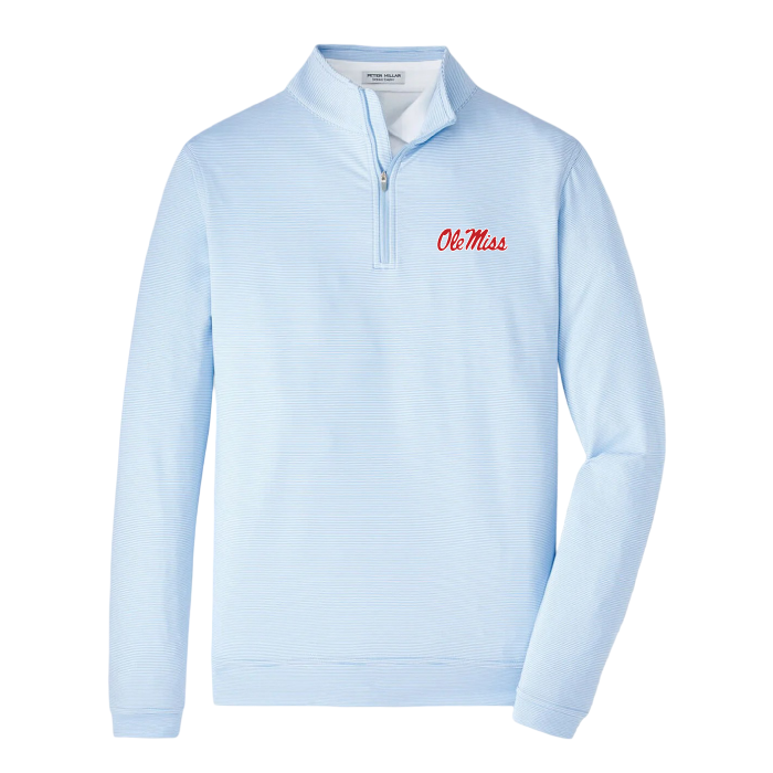 Peter Millar Perth Sugar Stripe Performance Quarter-Zip Cottage Blue W ...